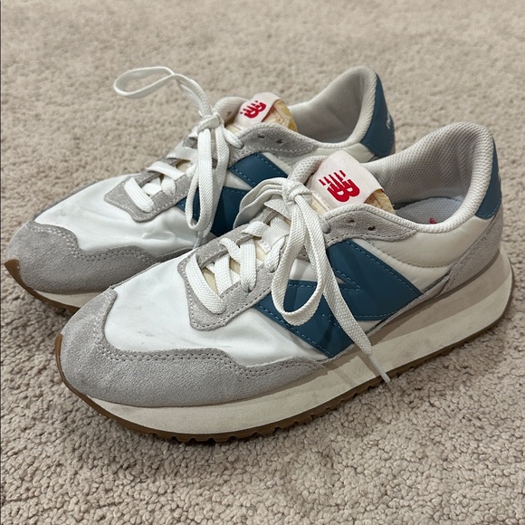 New Balance | Shoes | New Balance White And Blue Sneakers | Poshmark